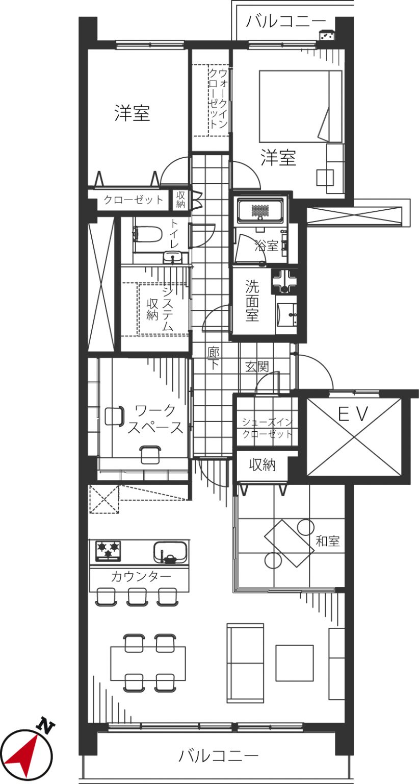 3LDKのマンションで4人家族が暮らせるレイアウトと間取り｜60平米の事例とリノベーション費用をご紹介 - 東京都内の高級中古マンション／リノベーションマンションの購入なら【mitaina ...