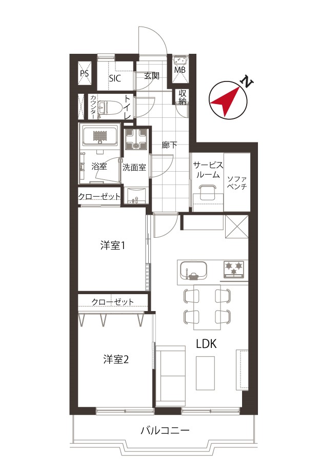 ハイネス第2目黒 目黒川沿いに佇む、南東向きの2SLDK 東京の高級中古マンション／リノベーションマンションの【mitaina（ミタイナ）】