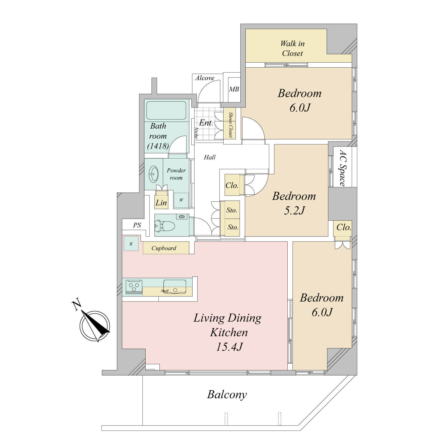 サンクタス127 南西・南東角部屋で陽当たりな3LDK 東京の高級中古マンション／リノベーションマンションの【mitaina（ミタイナ）】
