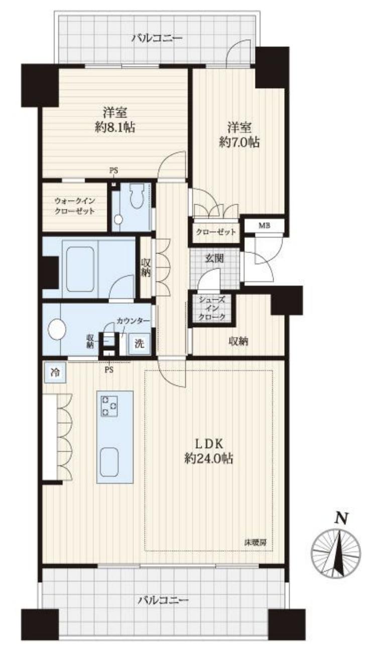 グレンパーク駒場ウエスト 明るく心地よい24帖のLDK 東京の高級中古マンション／リノベーションマンションの【mitaina（ミタイナ）】