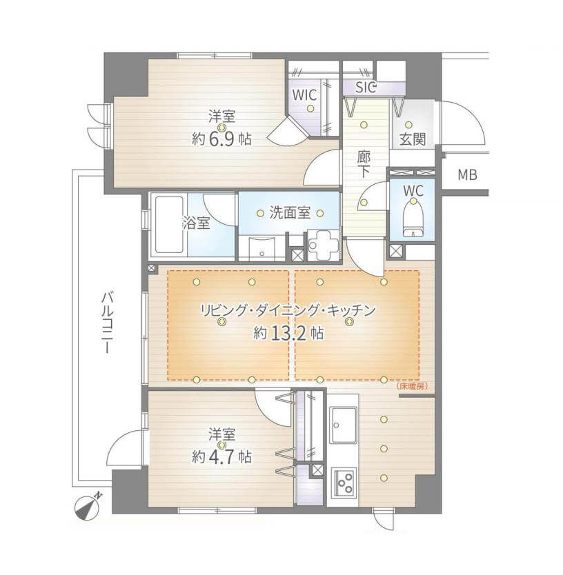 リックスL 陽当たり・眺望良好な3方角部屋 東京の高級中古マンション／リノベーションマンションの【mitaina（ミタイナ）】