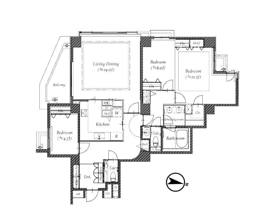 一番町2パークマンション ホームパーティーを楽しめる120㎡超の大型3LDK 東京の高級中古マンション／リノベーションマンションの【mitaina（ミタイナ）】