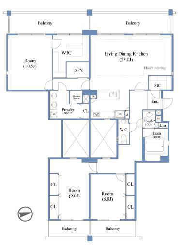 ファーストヒルズ飯田橋 専有面積130㎡超え！二面バルコニーが付いた3SLDK 東京の高級中古マンション／リノベーションマンションの【mitaina（ミタイナ）】