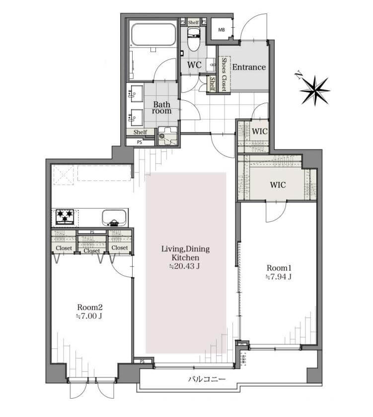 ファミールグラン神宮前 2WICで収納充実の2LDK 東京の高級中古マンション／リノベーションマンションの【mitaina（ミタイナ）】