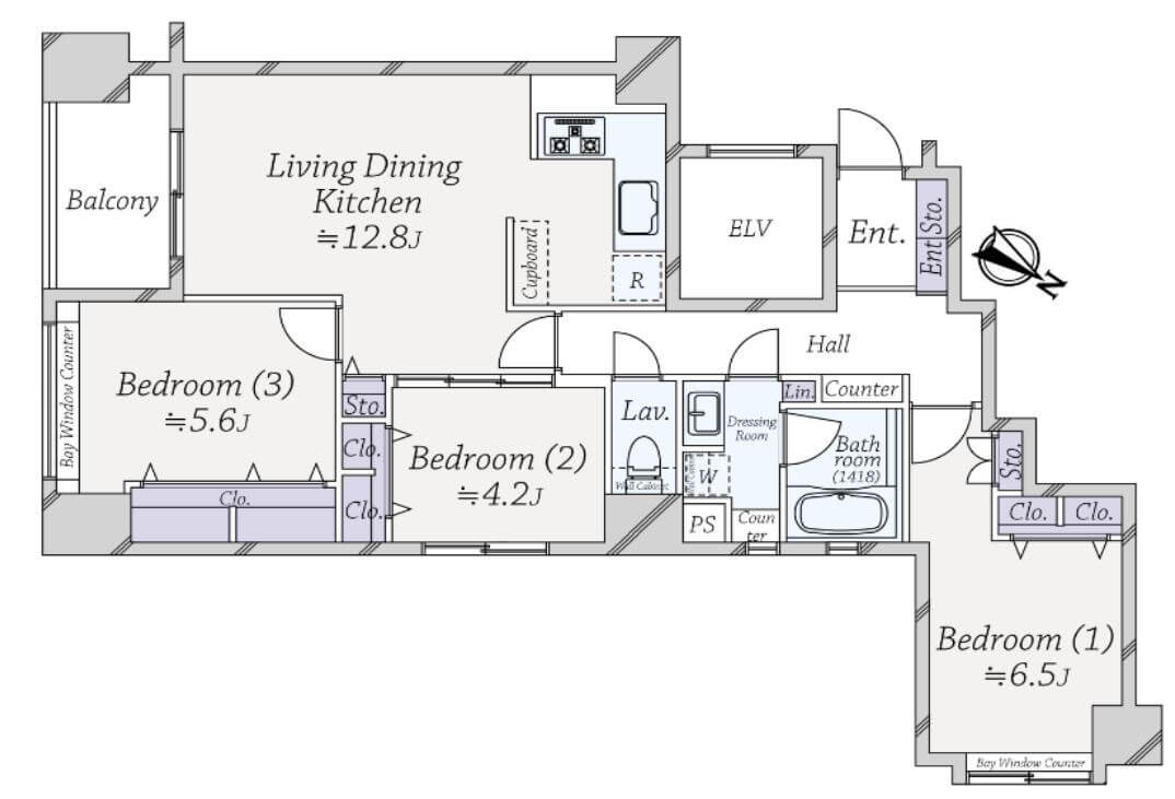 日本橋浜町公園グランドハイツ 隅田川と浜町公園が至近、ファミリーにおすすめの3LDK 東京の高級中古マンション／リノベーションマンションの【mitaina（ミタイナ）】