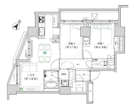 ルフォン不動前 開放的な眺望に包まれた2LDK 東京の高級中古マンション／リノベーションマンションの【mitaina（ミタイナ）】