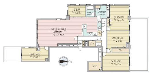 千駄ヶ谷 広々ルーフバルコニーが付いた160㎡超えの4LDK 東京の高級中古マンション／リノベーションマンションの【mitaina（ミタイナ）】