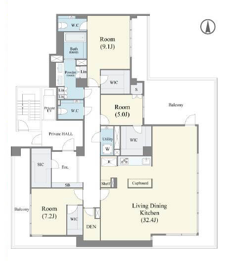 広尾ガーデンヒルズイーストヒルA棟 155㎡超え角部屋最上階！東京タワーを望める平置き駐車場付きの3SLDK 東京の高級中古マンション／リノベーションマンションの【mitaina（ミタイナ）】