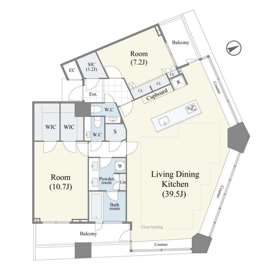 パークコート赤坂ザタワー 42階のプレミアムフロア、130㎡超えのゆとりある2LDK 東京の高級中古マンション／リノベーションマンションの【mitaina（ミタイナ）】