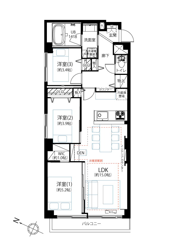 ヴァンヴェール渋谷 都心好立地ながら落ち着いた住環境、家具付きの3LDK角部屋 東京の高級中古マンション／リノベーションマンションの【mitaina（ミタイナ）】