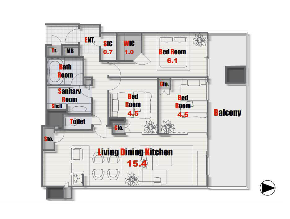 パークタワー晴海 39階部の3LDK、東京スカイツリーと隅田川を望む 東京の高級中古マンション／リノベーションマンションの【mitaina（ミタイナ）】
