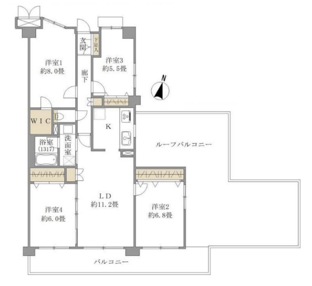 イストワール碑文谷 44㎡超えのルーフバルコニー付、南東角部屋の4LDK 東京の高級中古マンション／リノベーションマンションの【mitaina（ミタイナ）】