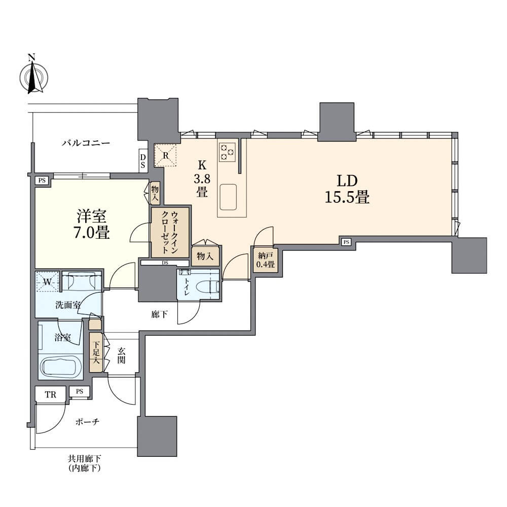 ドゥトゥールウエストタワー LDK19帖超え、ゆとりある広さの1LDK 東京の高級中古マンション／リノベーションマンションの【mitaina（ミタイナ）】