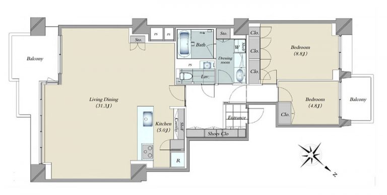 広尾ガーデンヒルズ センターヒル 広さと品格を兼ね備えた110㎡超の2LDK 東京の高級中古マンション／リノベーションマンションの【mitaina（ミタイナ）】